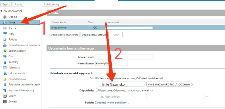 Prawidłowa konfiguracja klienta pocztowego – Instrukcje